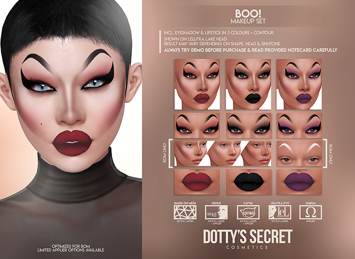 Second Life Marketplace - Dotty's Secret - Boo! - Makeup Set